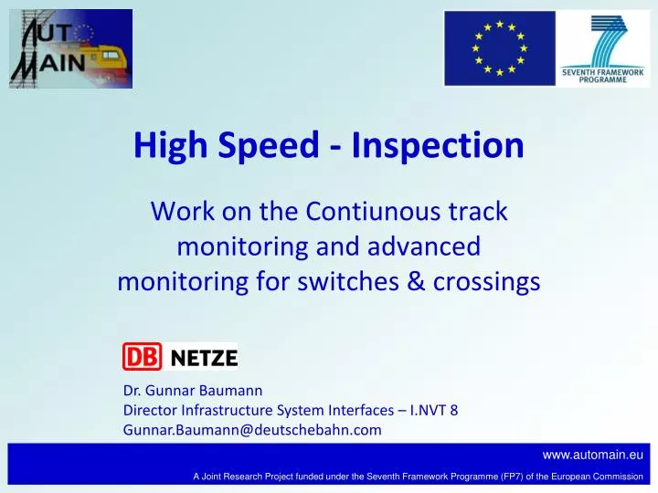 PPT - High Speed - Inspection PowerPoint Presentation, free download ...