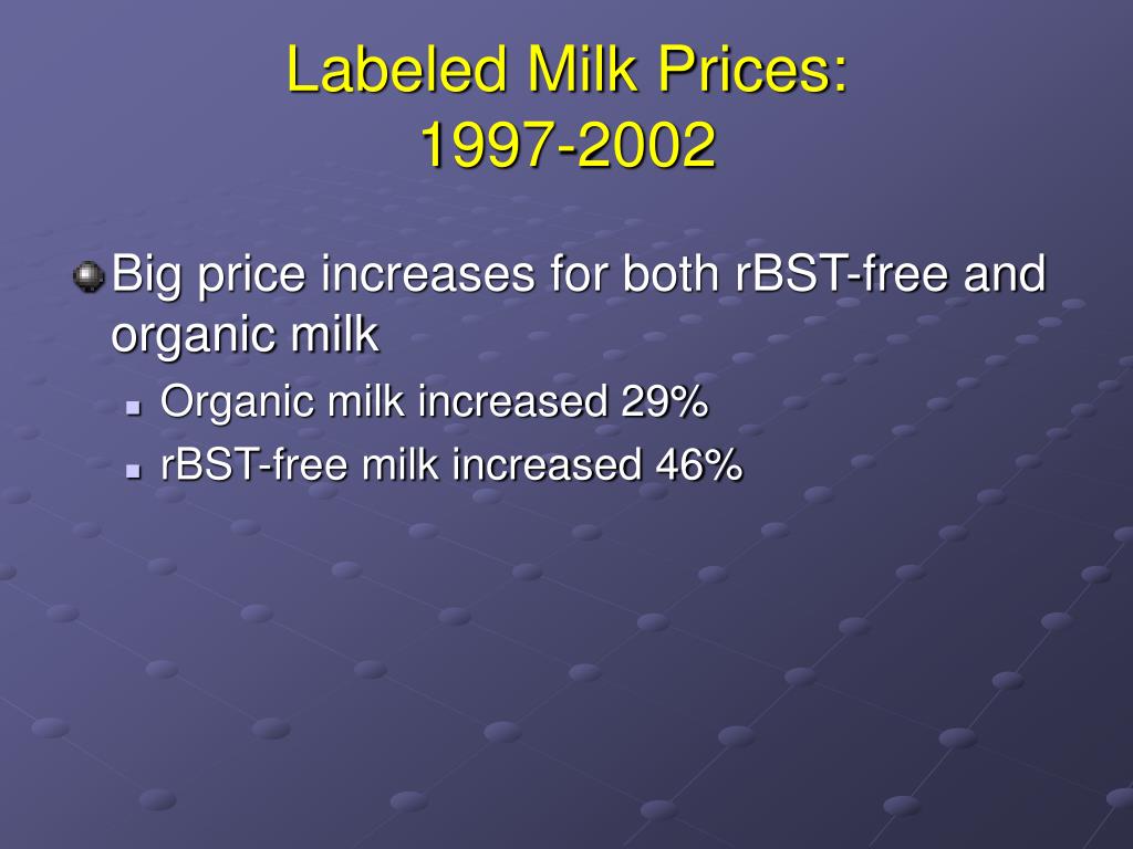 PPT - Consumer Valuation of rBST-free and Organic Milk PowerPoint ...