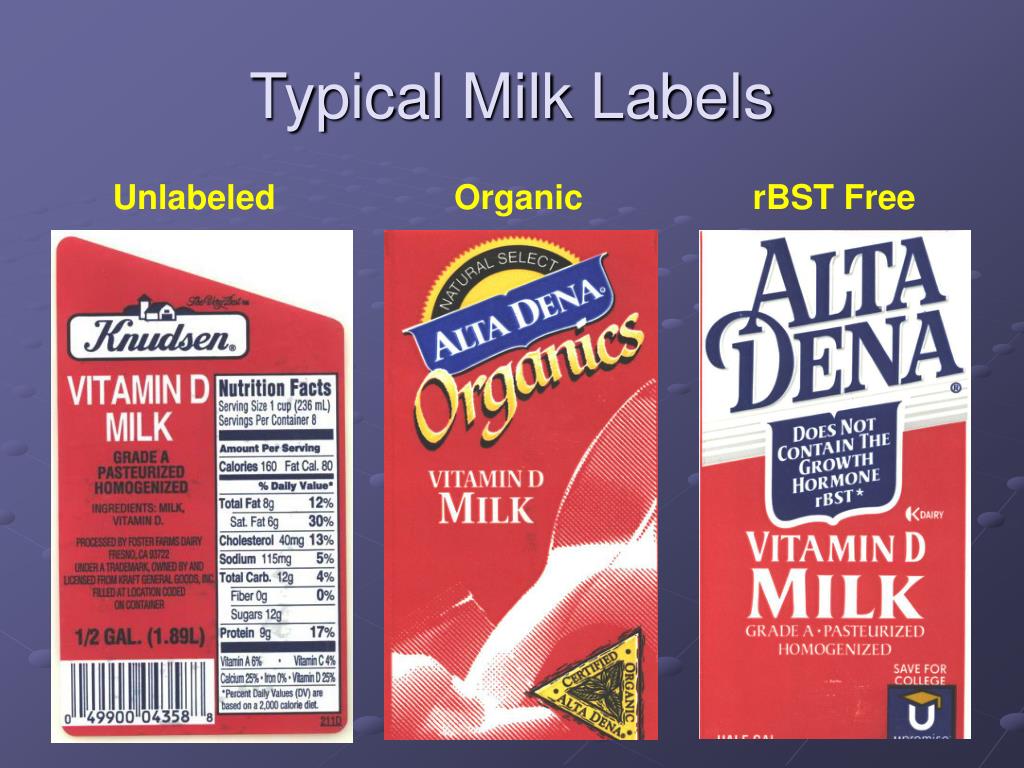 PPT - Consumer Valuation of rBST-free and Organic Milk PowerPoint ...