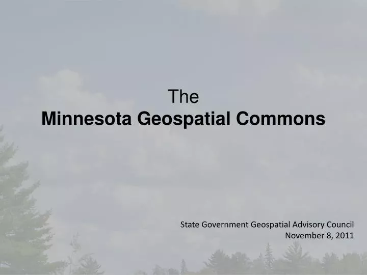 PPT - The Minnesota Geospatial Commons PowerPoint Presentation, free ...