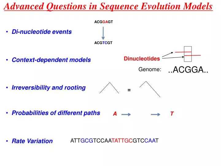PPT - Advanced Questions in Sequence Evolution Models PowerPoint ...