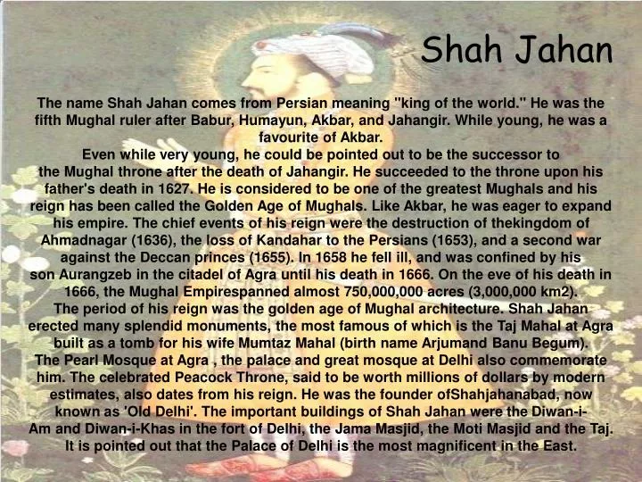 PPT - Shah Jahan PowerPoint Presentation, free download - ID:1459324