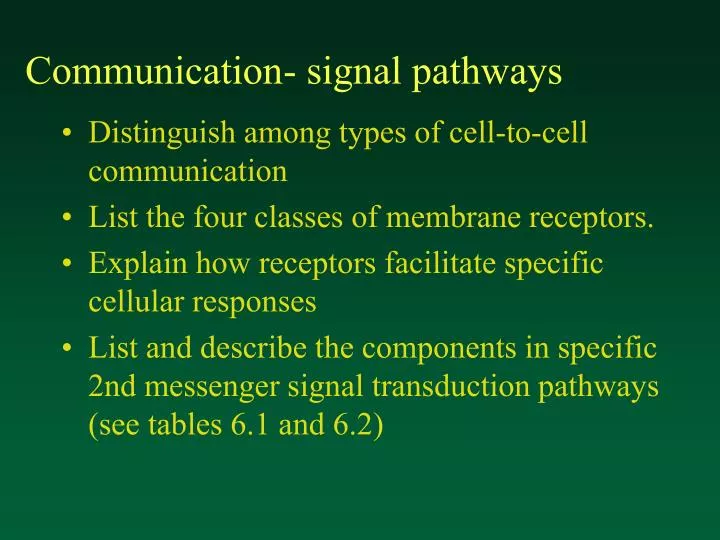 PPT - Communication- signal pathways PowerPoint Presentation, free ...