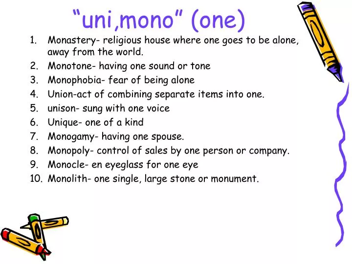 PPT - “uni,mono” (one) PowerPoint Presentation, free download - ID:1461052