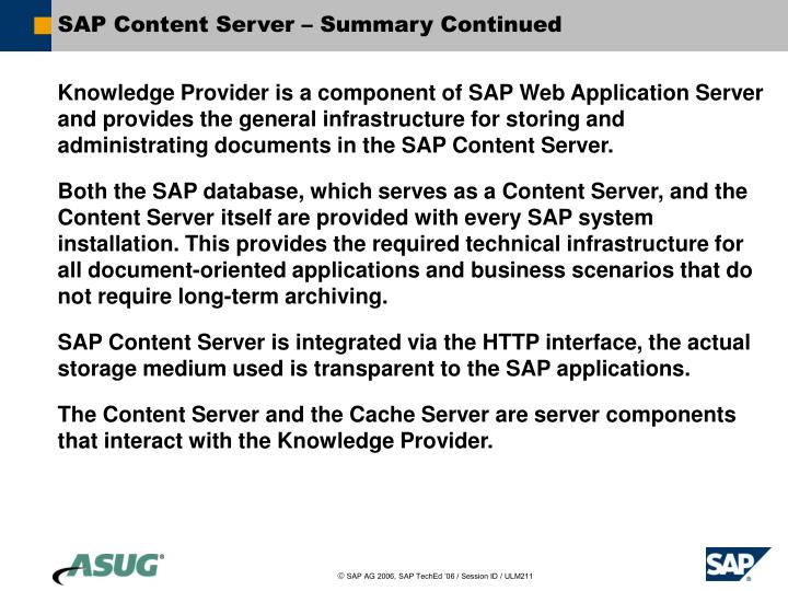 PPT - SAP Document Management System Integration with Content Servers ...