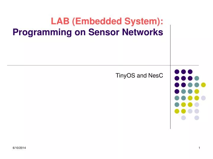 Ppt Lab Embedded System Programming On Sensor Networks Powerpoint