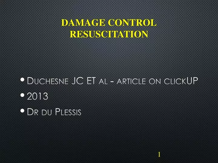 PPT - DAMAGE CONTROL RESUSCITATION PowerPoint Presentation, free download - ID:1462720