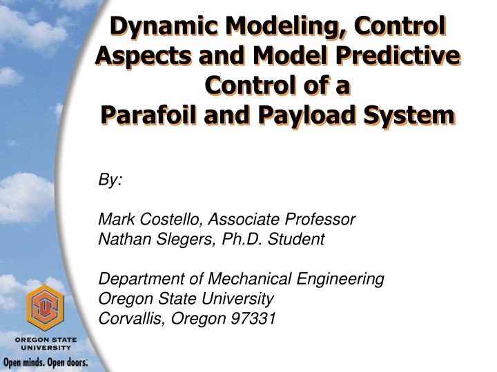 PPT - Model Predictive Control of a Parafoil and Payload System PowerPoint Presentation - ID:1463479
