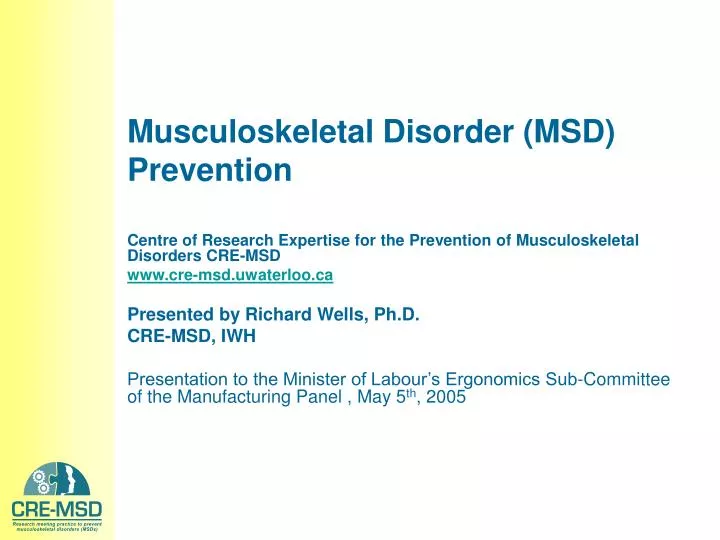 Musculoskeletal Disorder Prevention