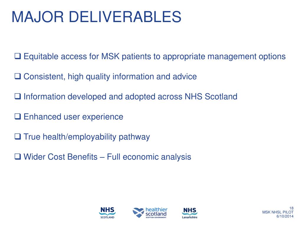 PPT - The National Musculoskeletal (MSK) NHS Lanarkshire Pilot ...
