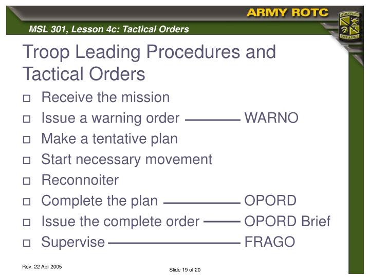 PPT - Tactical (Combat) Orders PowerPoint Presentation - ID:1464106