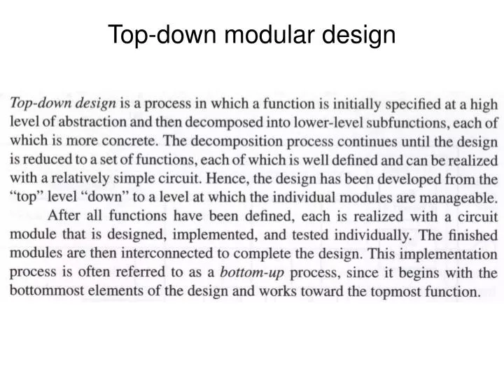 PPT - Top-down modular design PowerPoint Presentation, free download ...