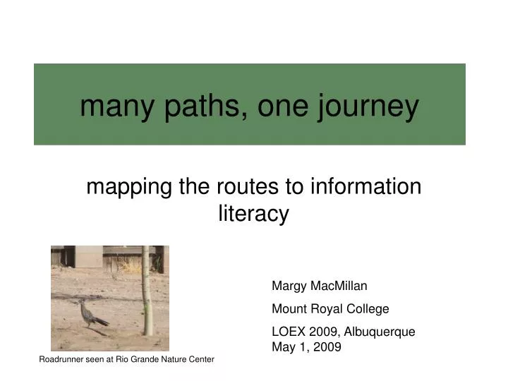PPT - many paths, one journey PowerPoint Presentation, free download ...
