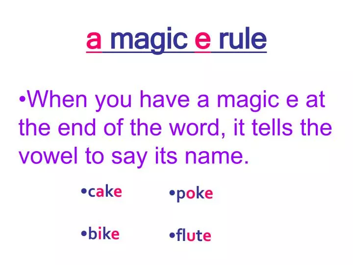 PPT A Magic E Rule PowerPoint Presentation Free Download ID 1467326
