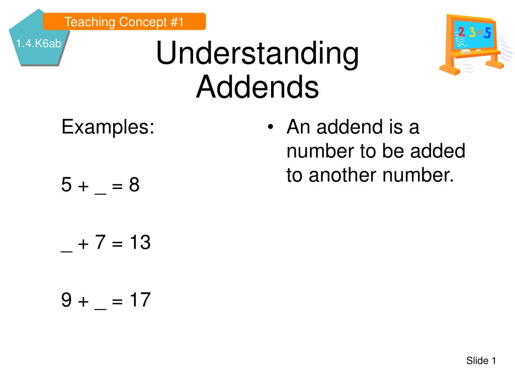 PPT Understanding Addends PowerPoint Presentation Free Download ID