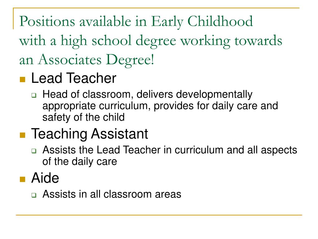 PPT - Early Childhood Education Careers and Jobs PowerPoint ...