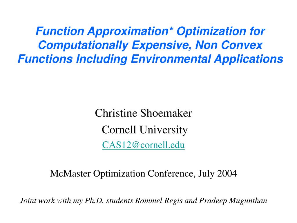 Ppt Function Approximation Optimization For Computationally Expensive Non Convex Functions