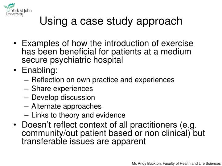 PPT - The use of exercise in mental health: using case studies to ...