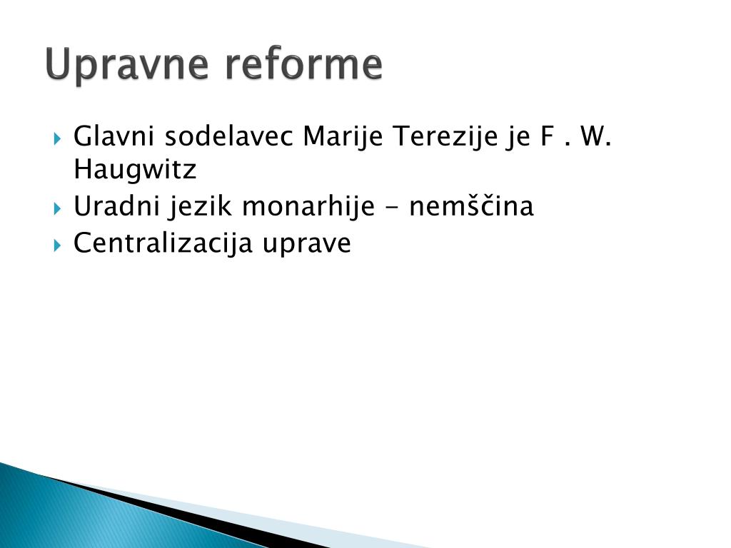 PPT - Razsvetljeni absolutizem REFORME MARIJE TEREZIJE IN JOŽEFA II ...