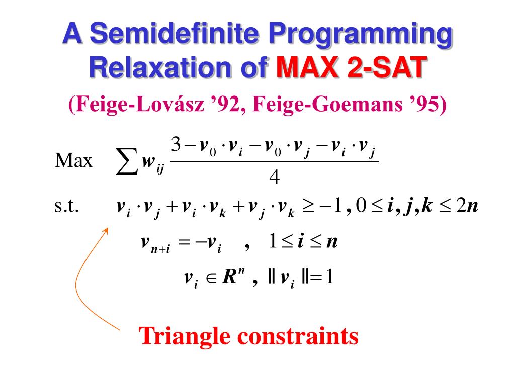 Ppt Semidefinite Programming Based Approximation Algorithms Powerpoint Presentation Id1471464