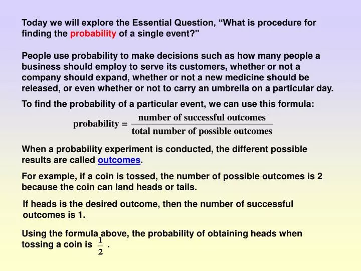 PPT - Today we will explore the Essential Question, “What is procedure ...