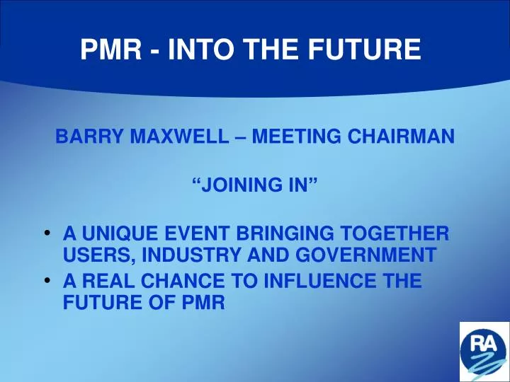 PPT - PMR - INTO THE FUTURE PowerPoint Presentation, free download - ID ...