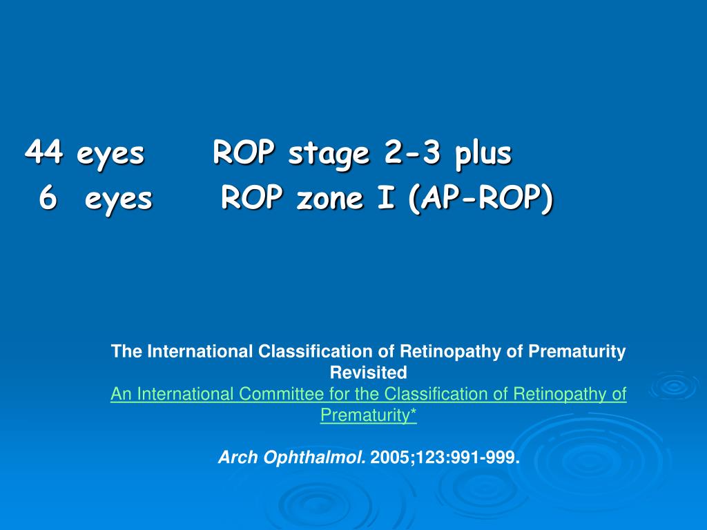 PPT - Diode Laser Treatment Outcomes for Retinopathy of Prematurity in ...