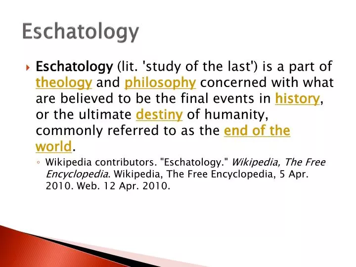 PPT - Eschatology PowerPoint Presentation, free download - ID:1473081