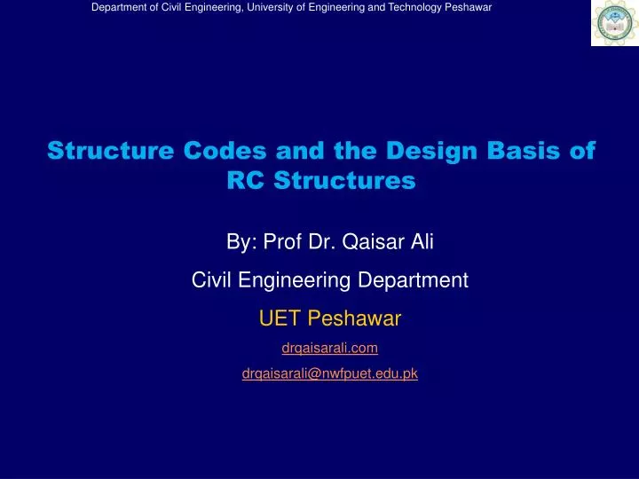 PPT - Structure Codes and the Design Basis of RC Structures PowerPoint ...
