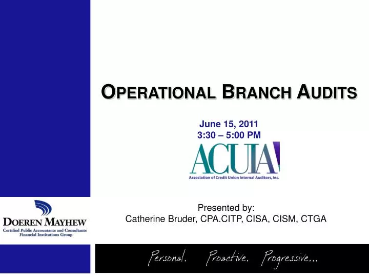 PPT - Operational Branch Audits PowerPoint Presentation, free download ...