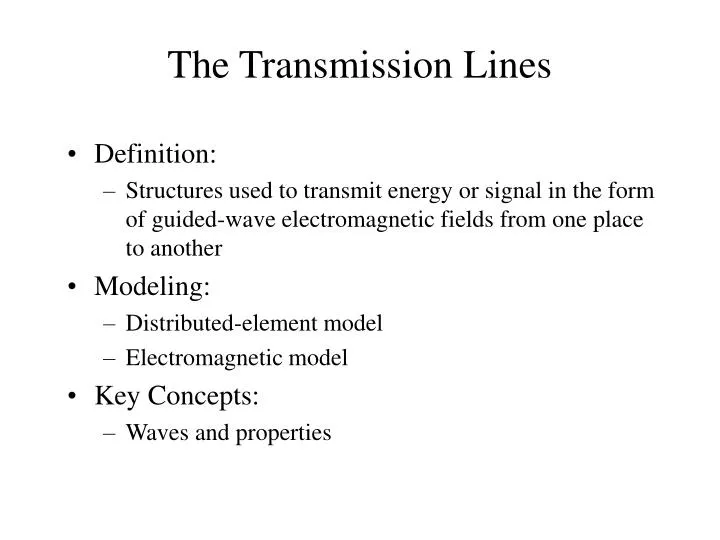 PPT - The Transmission Lines PowerPoint Presentation, free download ...