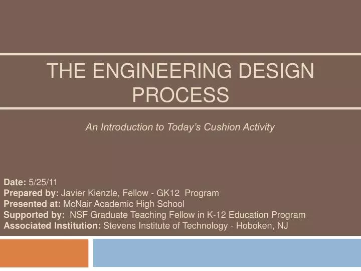 PPT - The Engineering Design Process PowerPoint Presentation, free ...