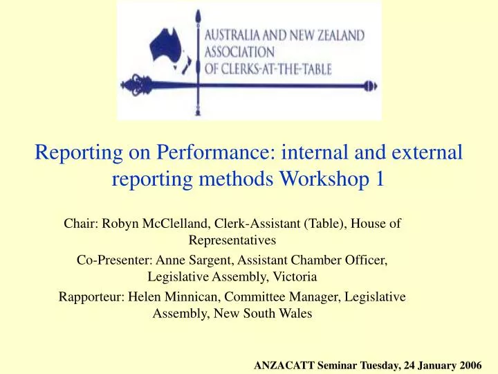 PPT - Reporting on Performance: internal and external reporting methods ...