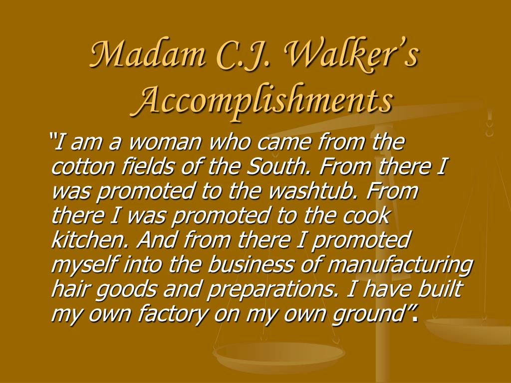 PPT - S arah B reedlove a.k.a. Madam C.J. Walker PowerPoint ...