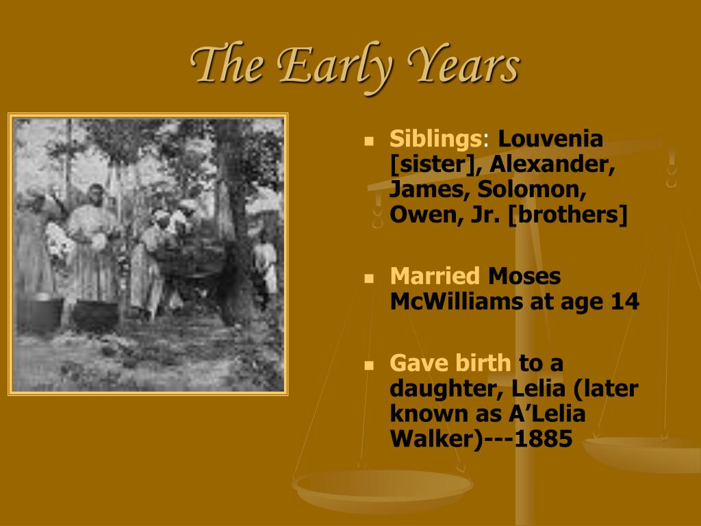 PPT - S arah B reedlove a.k.a. Madam C.J. Walker PowerPoint ...