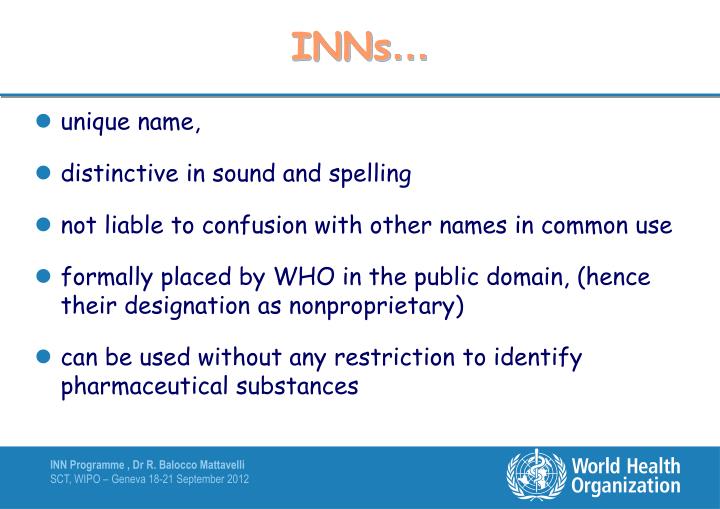 PPT - International Nonproprietary Names PowerPoint Presentation - ID ...