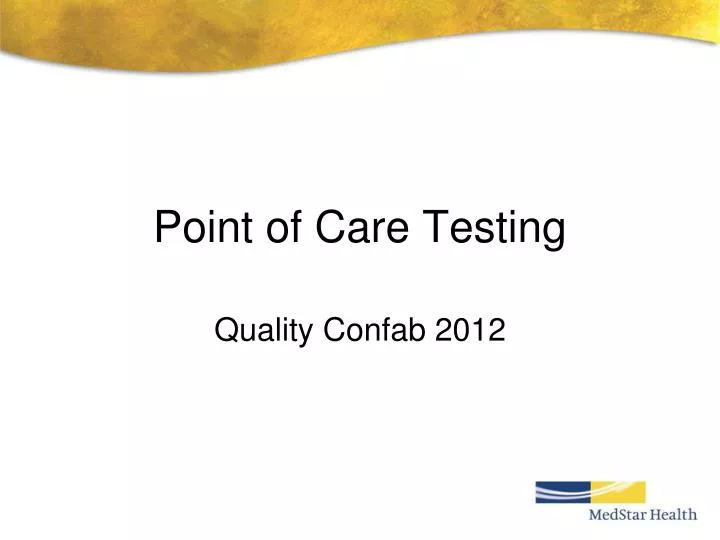 PPT - Point of Care Testing PowerPoint Presentation, free download - ID ...