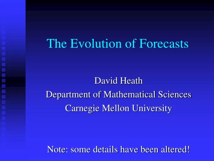 PPT - The Evolution of Forecasts PowerPoint Presentation, free download ...
