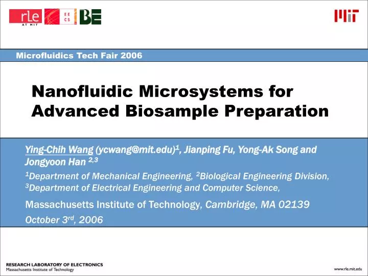 PPT - Nanofluidic Microsystems for Advanced Biosample Preparation PowerPoint Presentation - ID ...