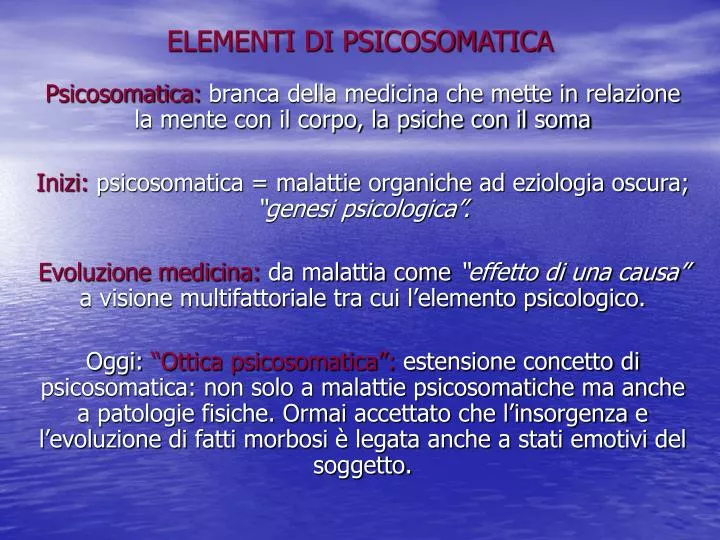 PPT - ELEMENTI DI PSICOSOMATICA PowerPoint Presentation, free download ...