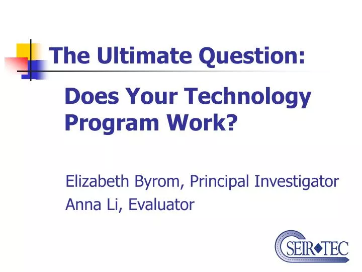 PPT - The Ultimate Question: PowerPoint Presentation, free download ...