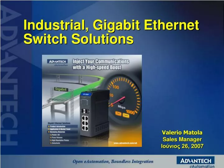 PPT - Industrial, Gigabit Ethernet Switch Solutions PowerPoint ...