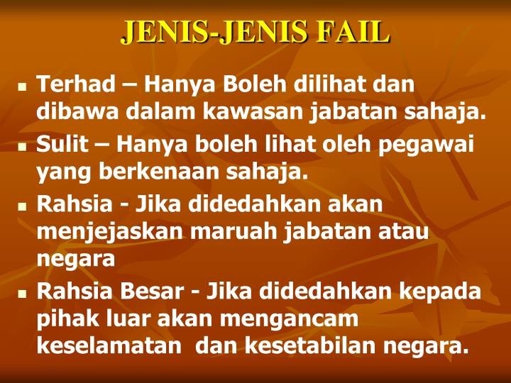 PPT - TAKLIMAT PENGURUSAN SISTEM FAIL PowerPoint Presentation - ID:1478592