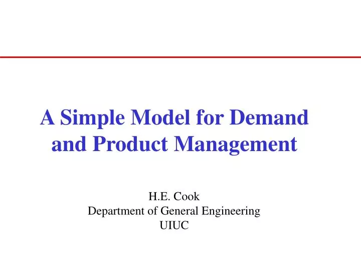 PPT - A Simple Model for Demand and Product Management PowerPoint ...