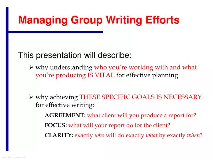PPT - Managing Group Writing Efforts PowerPoint Presentation, free ...