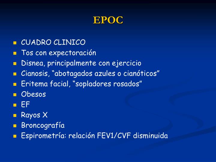 PPT - ENFERMEDAD PULMONAR OBSTRUCTIVA CRONICA PowerPoint Presentation ...