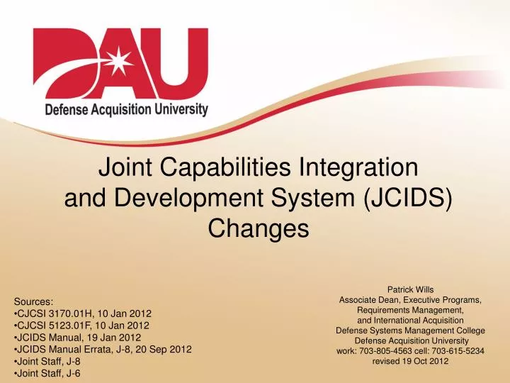 PPT - Joint Capabilities Integration and Development System (JCIDS ...