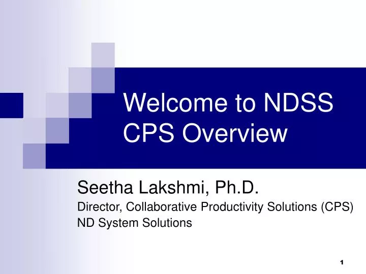 PPT - Welcome to NDSS CPS Overview PowerPoint Presentation, free ...