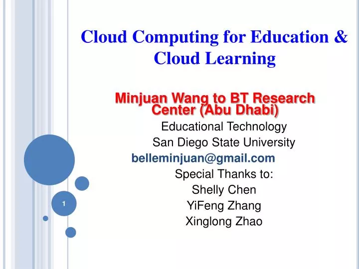 PPT - Cloud Computing for Education & Cloud Learning PowerPoint ...