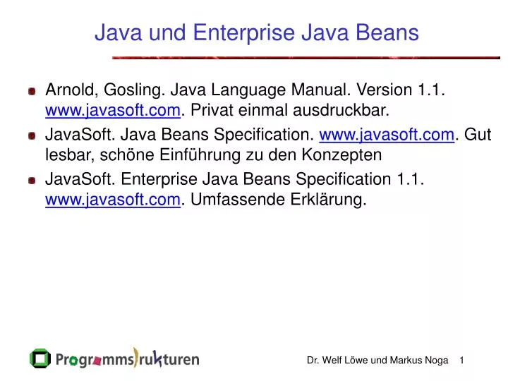 PPT - Java und Enterprise Java Beans PowerPoint Presentation, free download - ID:1480765